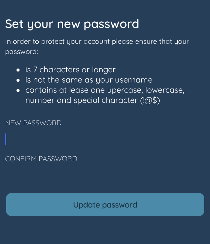 How to login and create a password
