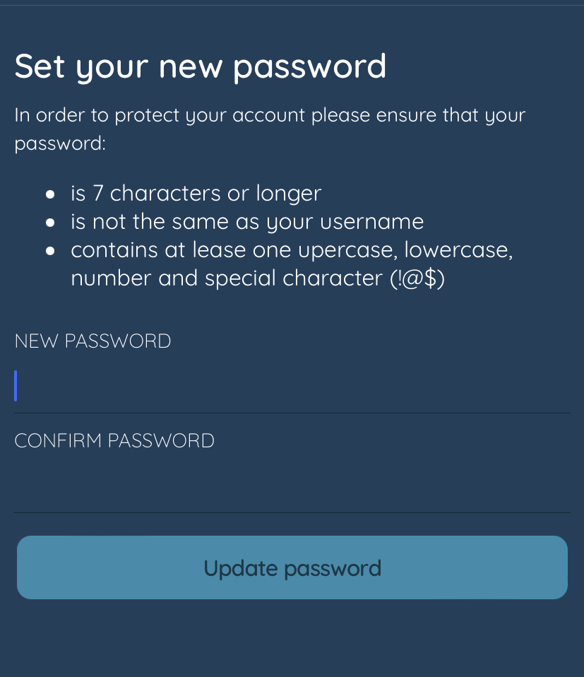 How to login and create a password